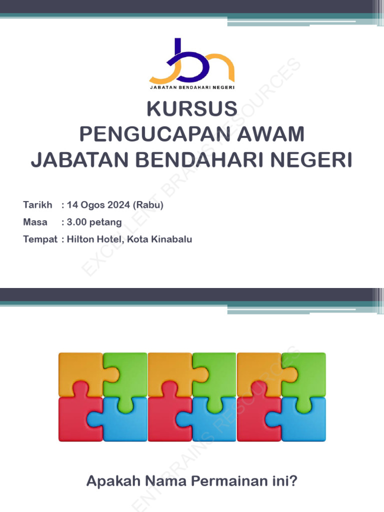 Kursus Pengucapan Awam 2024 | PDF