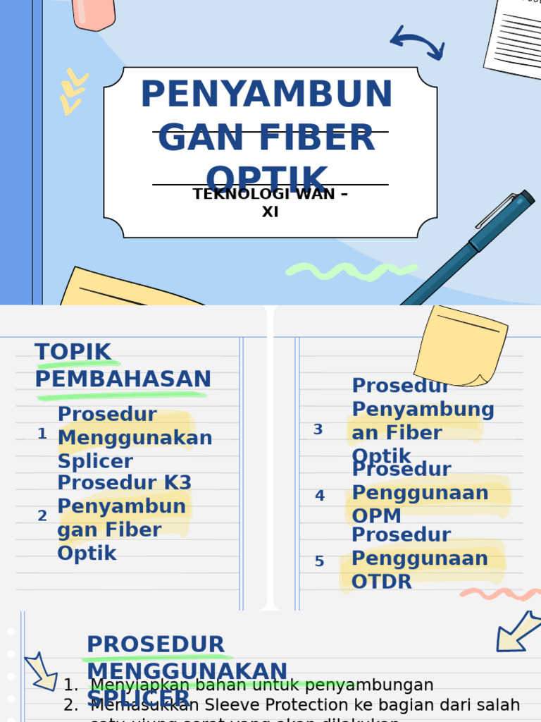 Prosedur Penyambungan Fiber Optik K3 | PDF