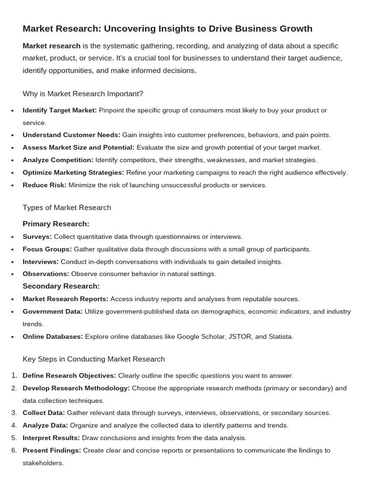 Market research | PDF | Marketing Research | Methodology