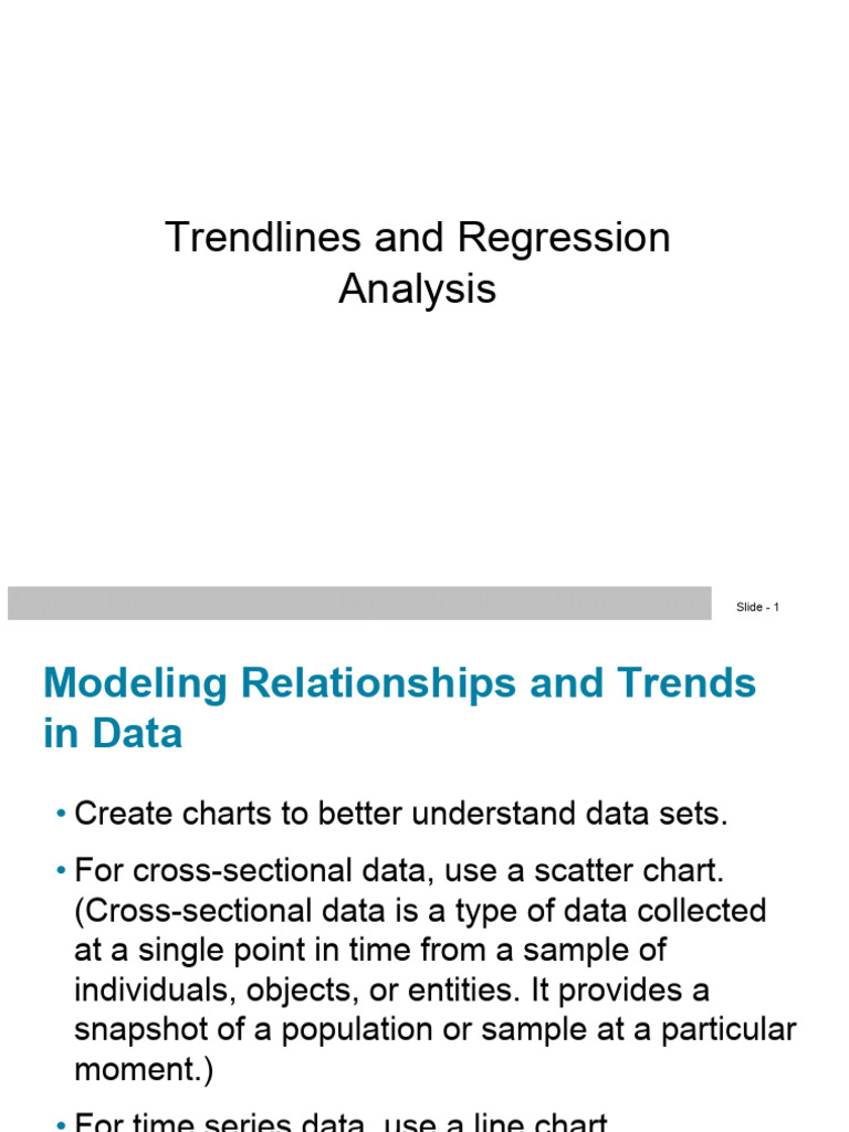 Trendlines and Regression Analysis | PDF | Regression Analysis | Dependent And Independent Variables