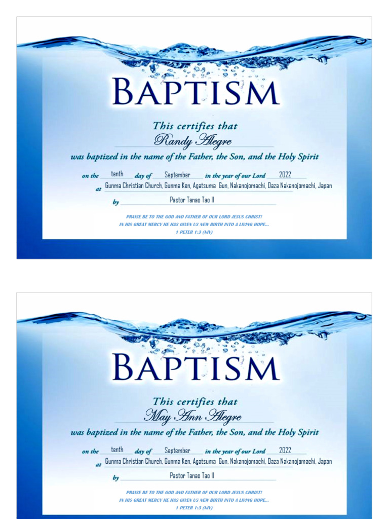 BAPTISM | PDF
