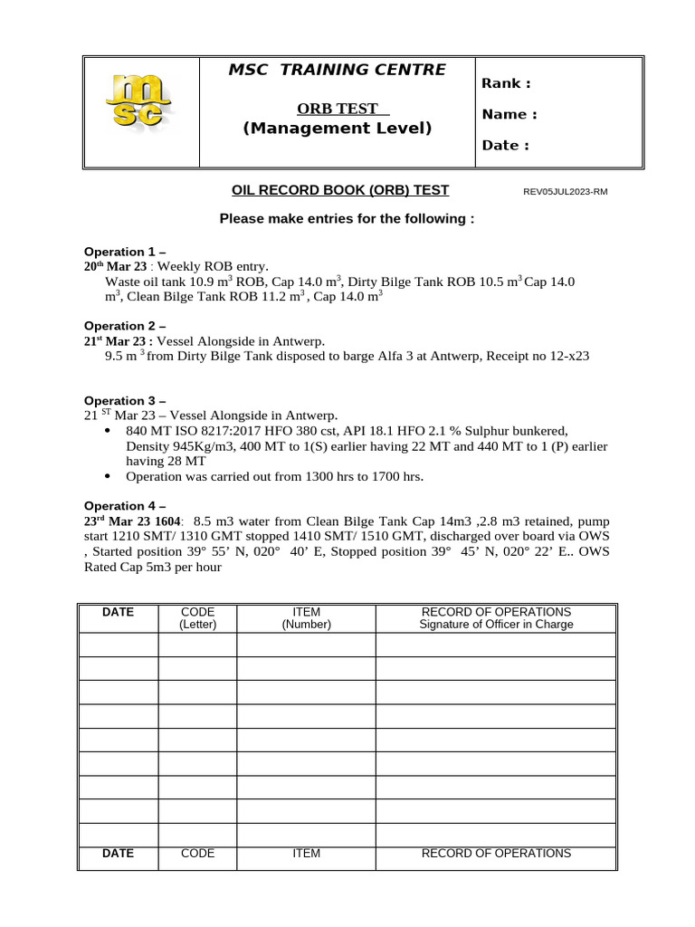 ORB Test Management-Questions 05 JUL 2023 | PDF