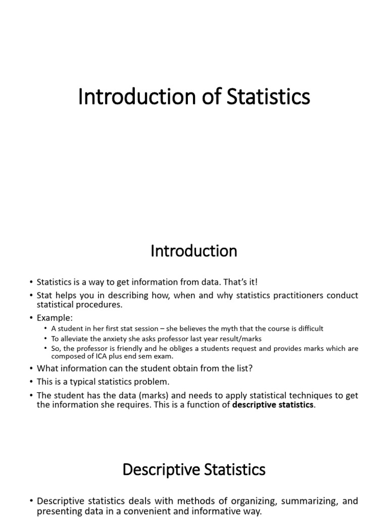 1 Introduction of Statistics | PDF | Statistics | Damages