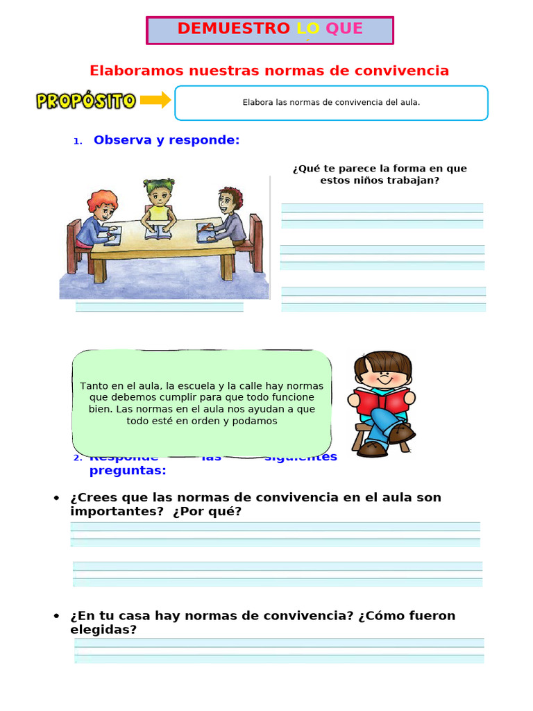 03. FICHA PS ELABORAMOS NUESTRAS NORMAS DE CONVIVENCIA | PDF