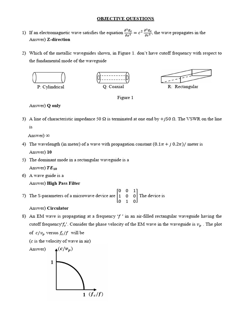 EMFME Comprehensive Key and Solutions | PDF | Waveguide | Transmission Line