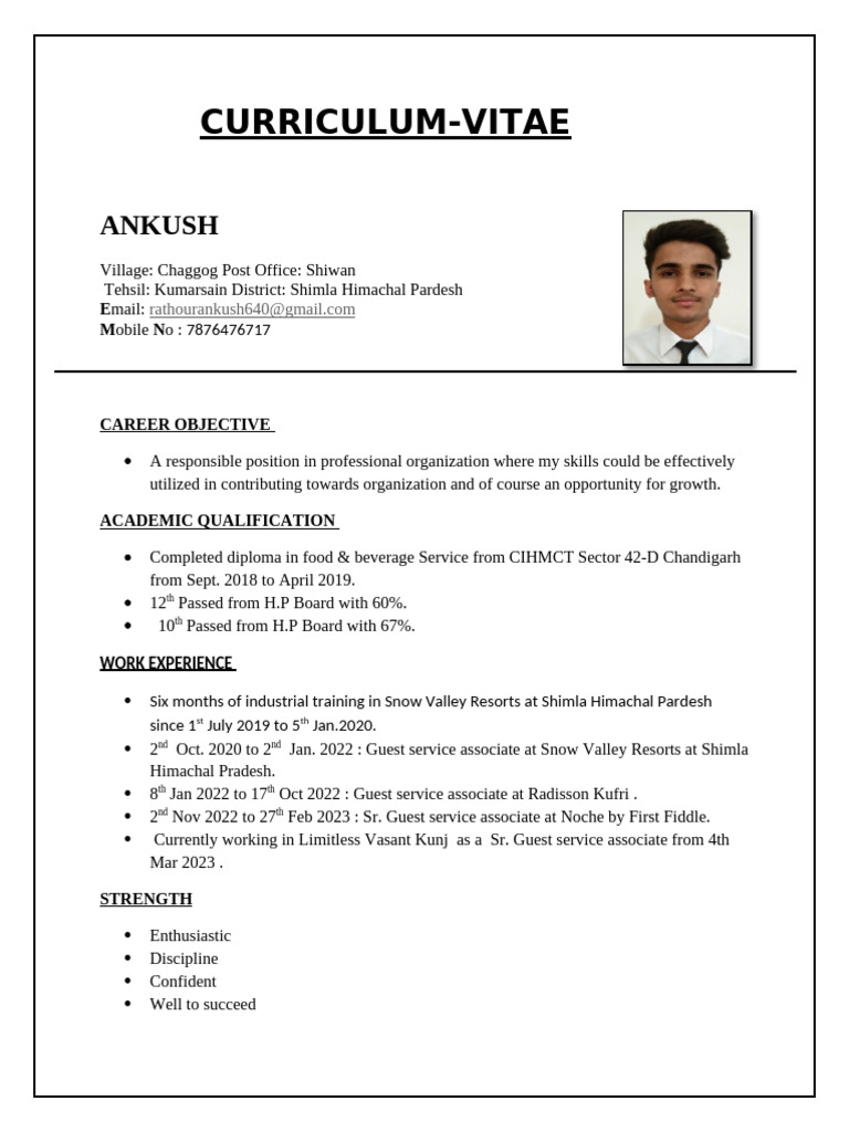 Curiculum Ankush 2020 1 | PDF
