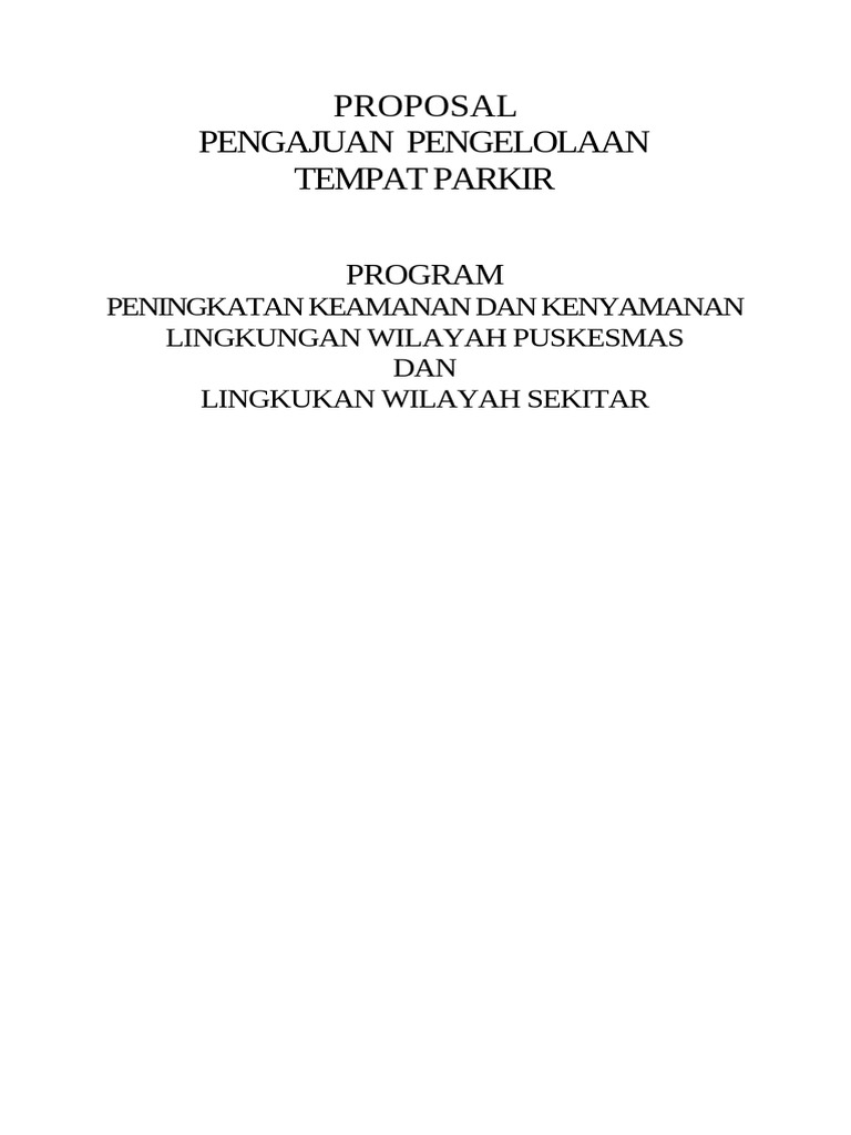 PROPOSAL Parkir | PDF