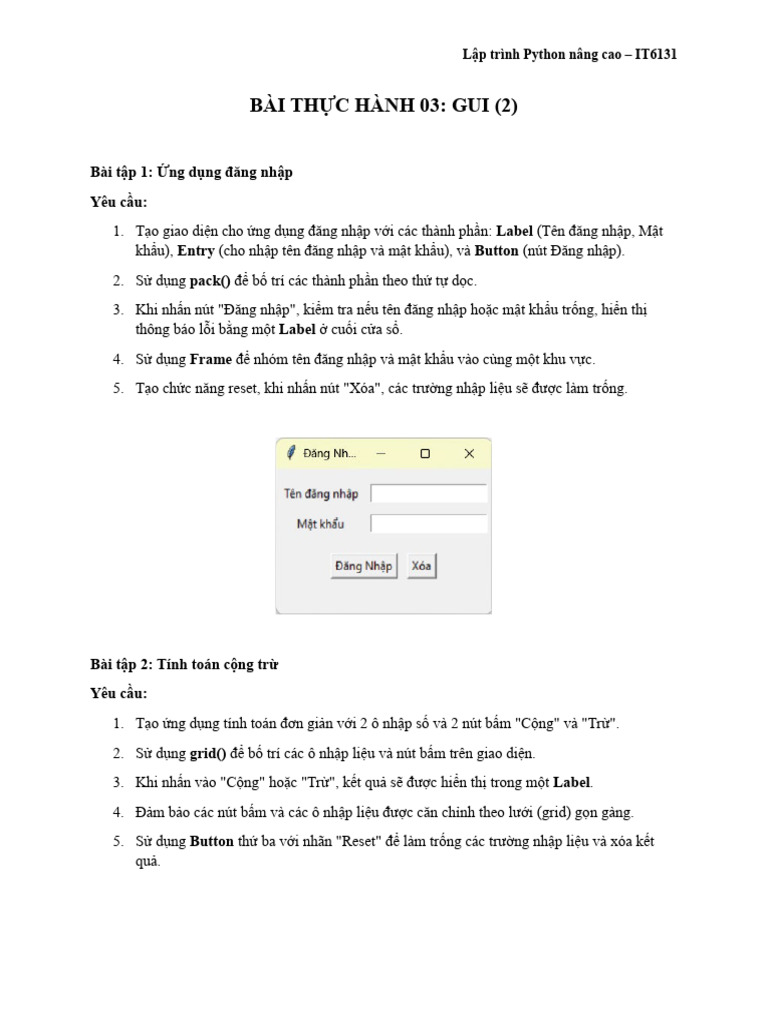 Thuc Hanh 4 - GUI (P2) | PDF