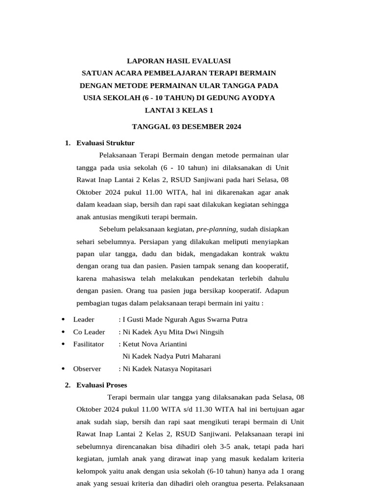 Terapi Ular Tangga Anak di RSUD | PDF