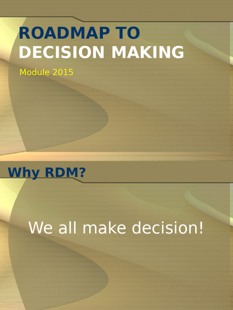 Roadmap To Decision Making | PDF