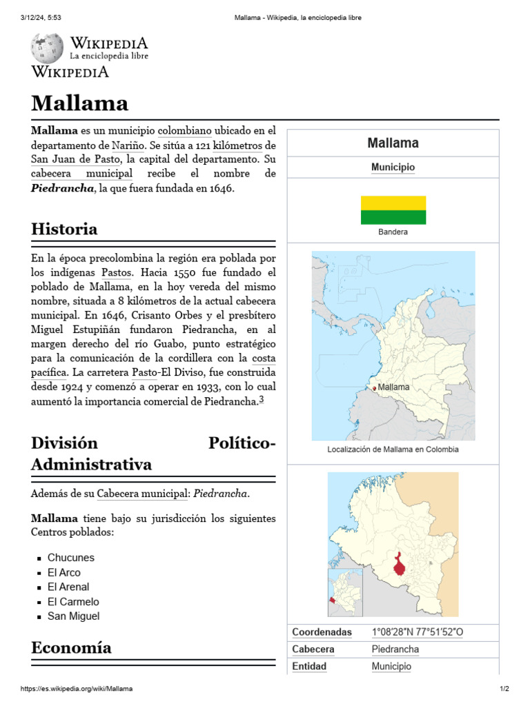 Mallama Nariño | PDF