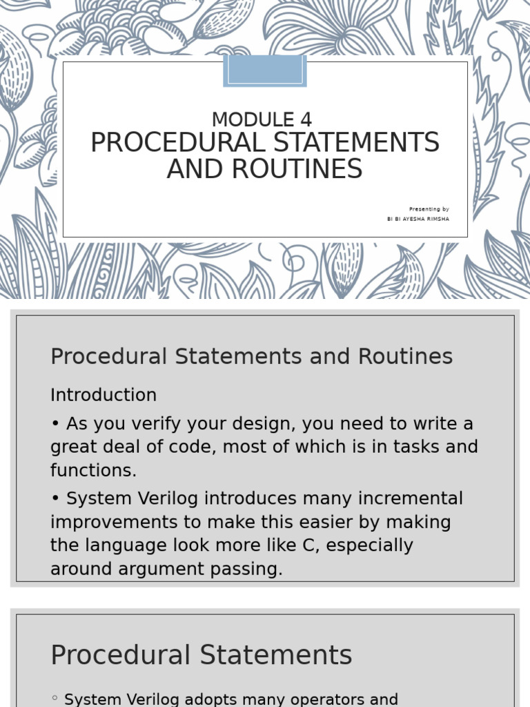 Procedural Statements | PDF