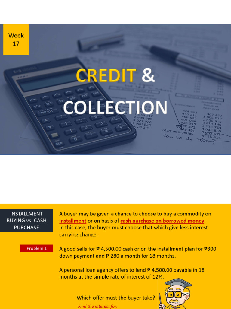 Credit and Collection Week 17 | PDF | Interest | Credit