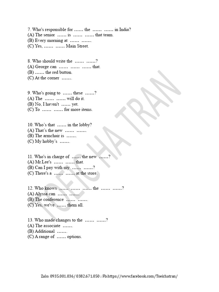 Gapfill Who BT | PDF