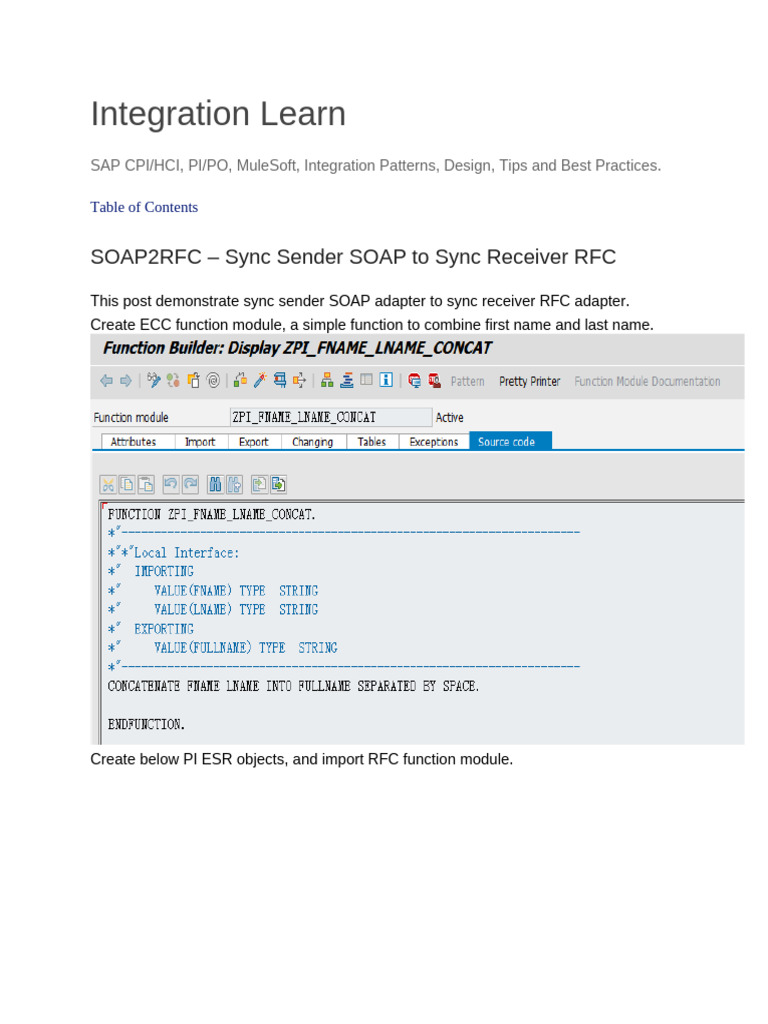 SOAP2RFC - Sync Sender SOAP To Sync Receiver RFC | PDF