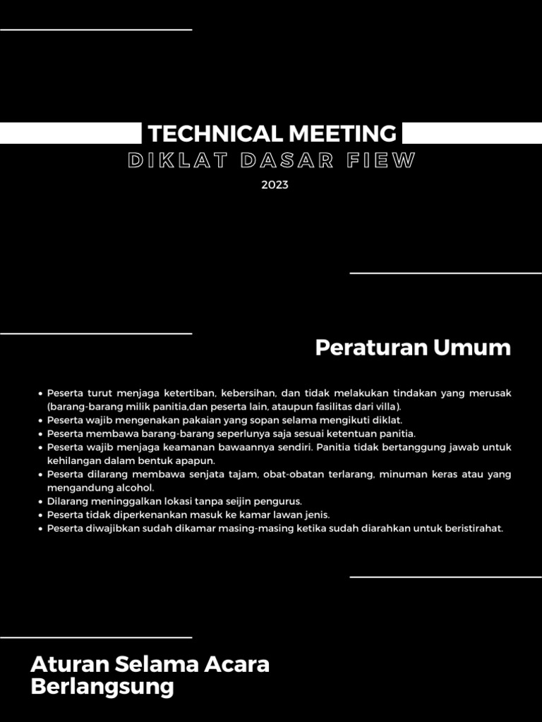 Technical Meeting Diklat Fiew 2023 | PDF