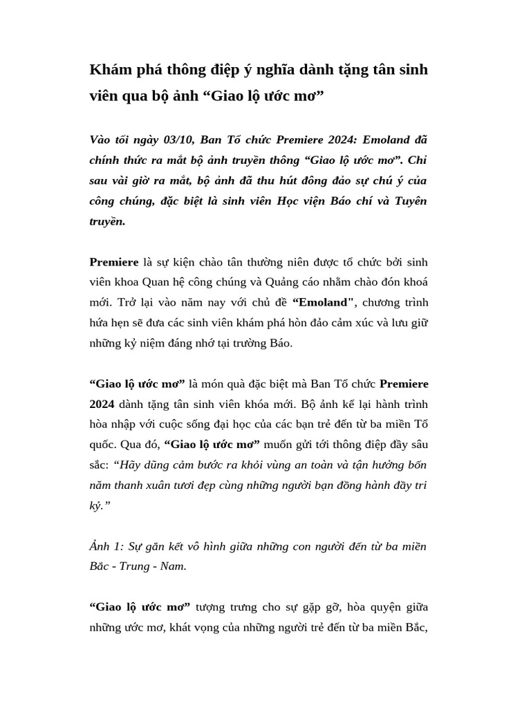 (PRM24) Khám Phá Thông Điệp Ý Nghĩa Dành Tặng Tân Sinh Viên Qua Bộ Ảnh ...