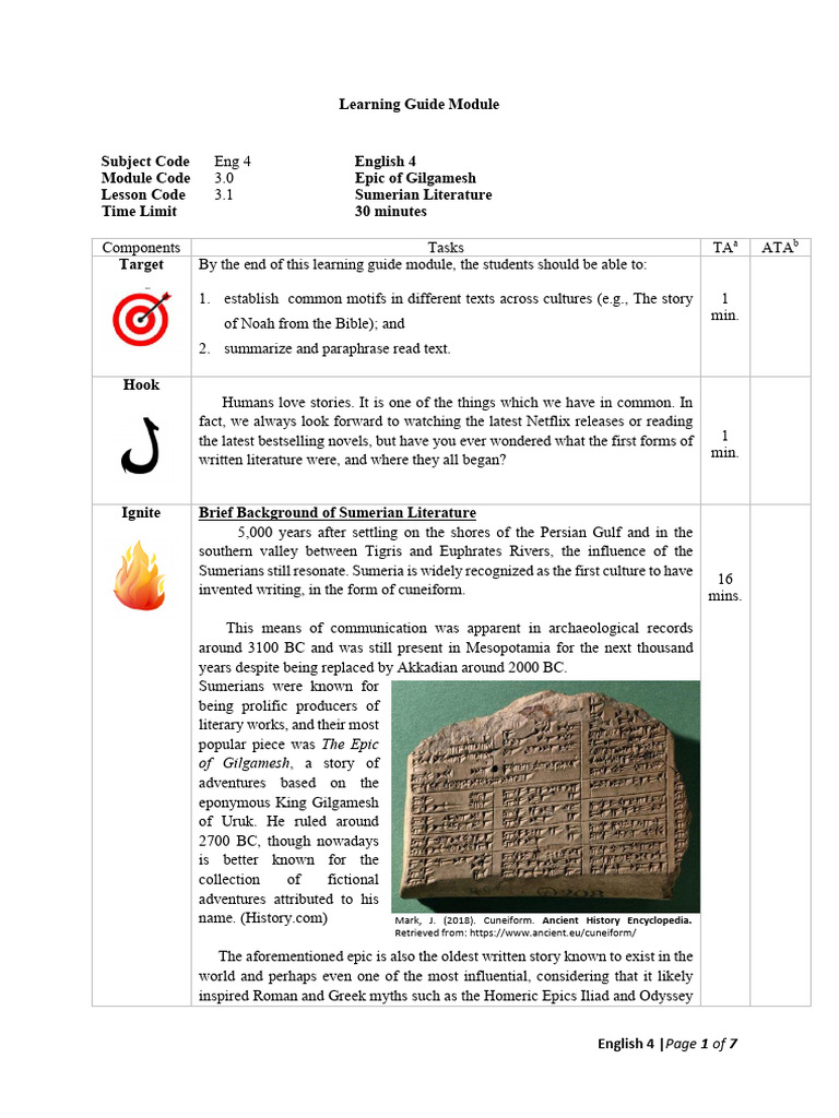 LG 3.1 Sumerian Literature | PDF | Sumer