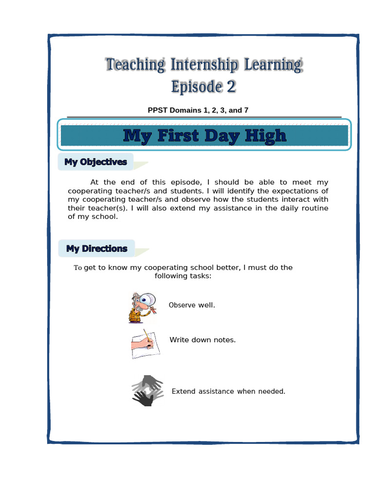 Teaching Internship Episode 2 Insights | PDF | Teachers | Classroom Management