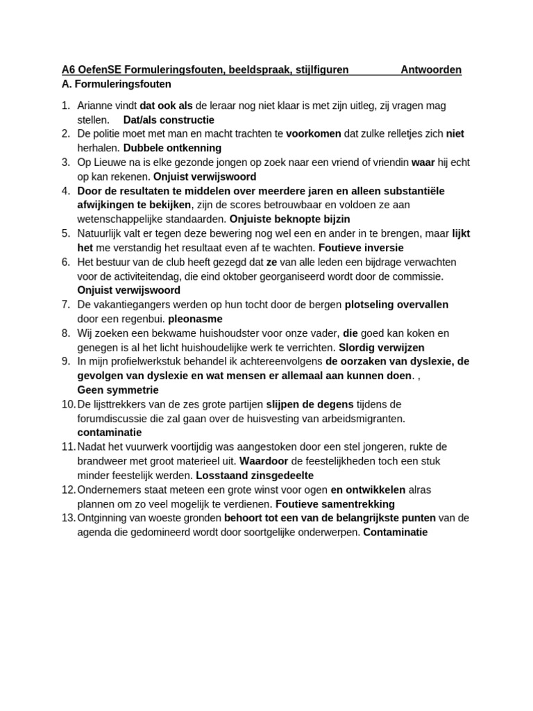 A6 OefenSE Formuleren ANTW (2) | PDF