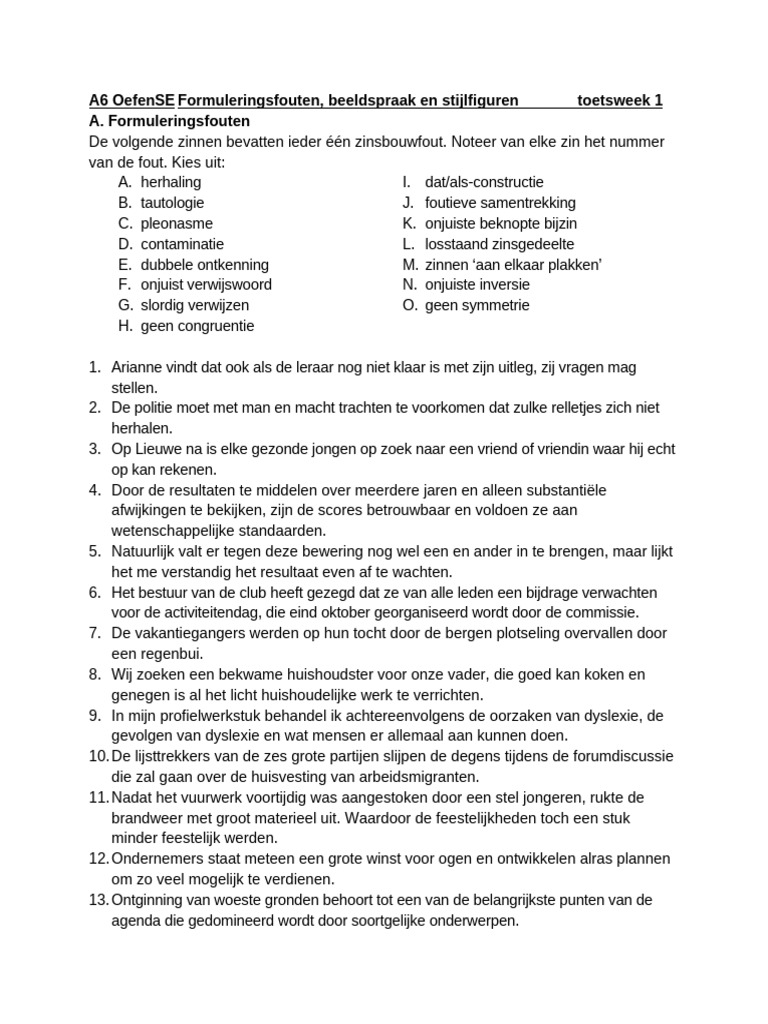 A6 OefenSE Formuleren | PDF