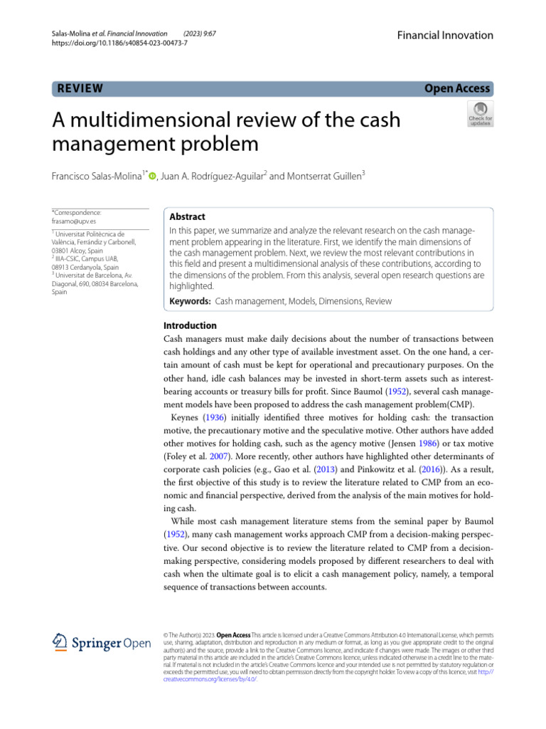 CASH MGT | PDF | Capital Structure | Mathematical Optimization