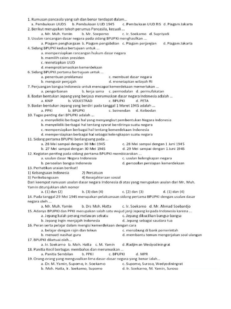 Soal PH Bab 1 PKN Kelas 5 | PDF