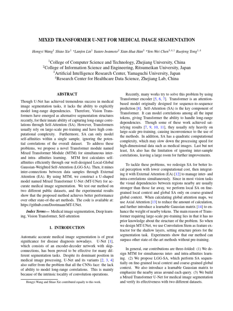 MT-Unet | PDF | Image Segmentation | Matrix (Mathematics)