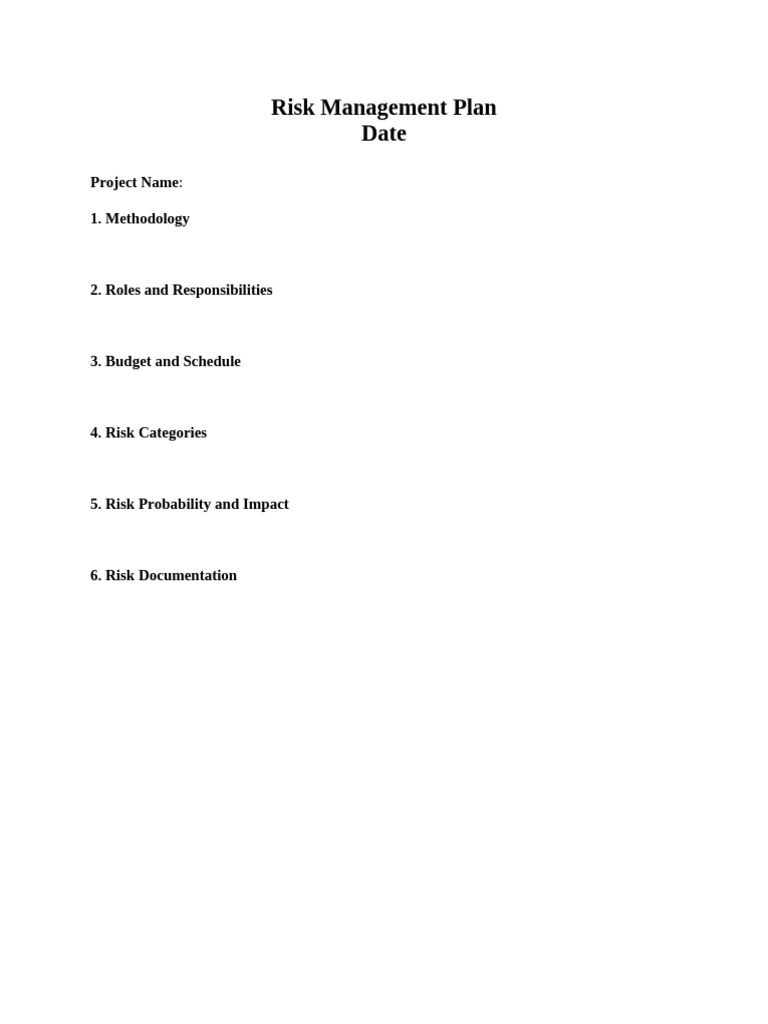 Risk Management Plan | PDF