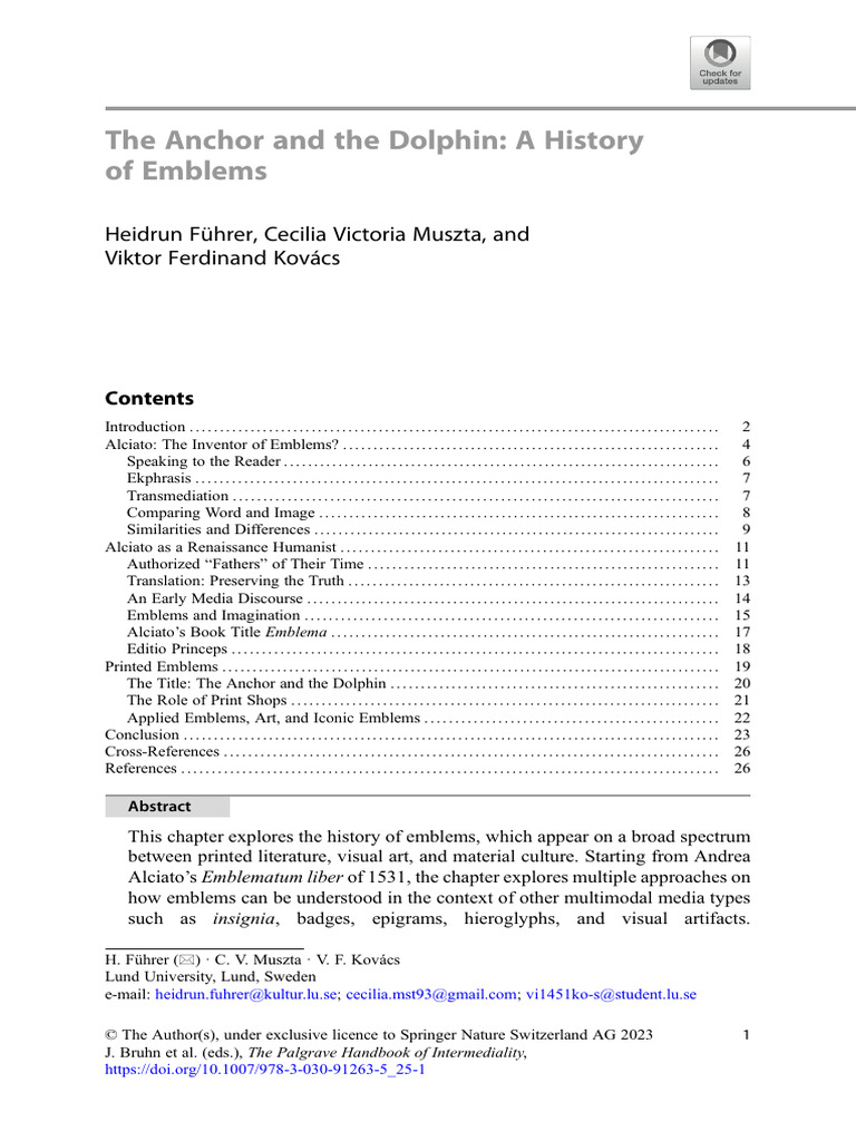 The Anchor and The Dolphin: A History of Emblems: Heidrun F Hrer ...