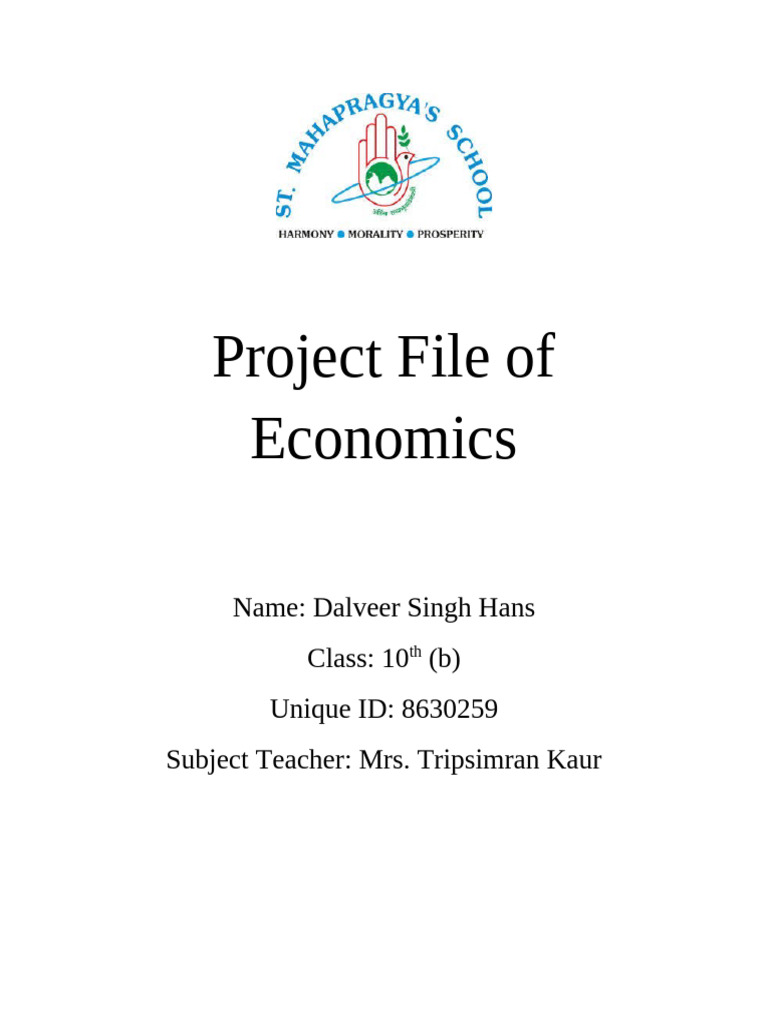 Project File of Economics | PDF