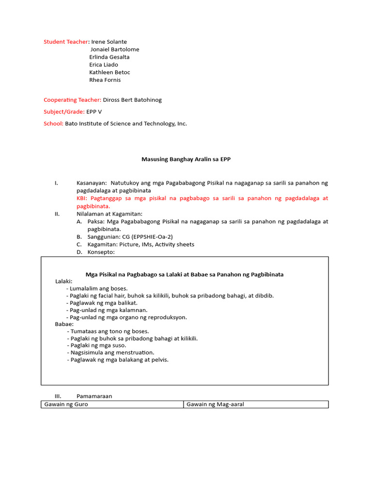 EPP LP - Group1Beed 2c | PDF