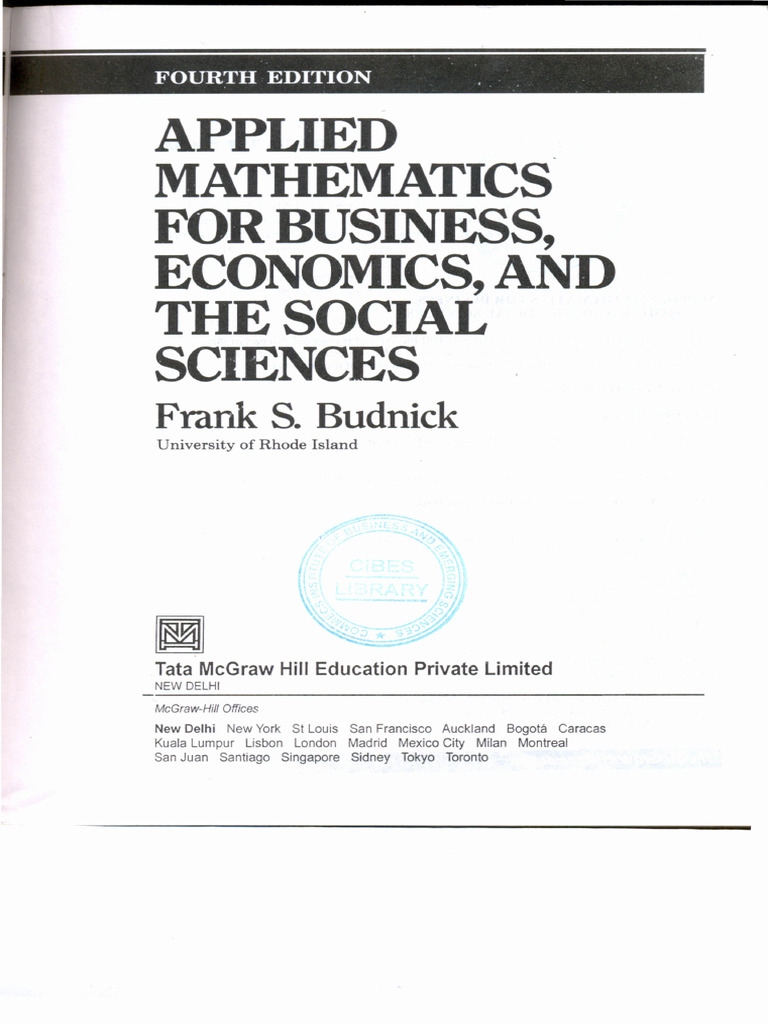 Applied Mathematics for Business, 4th Ed. | PDF