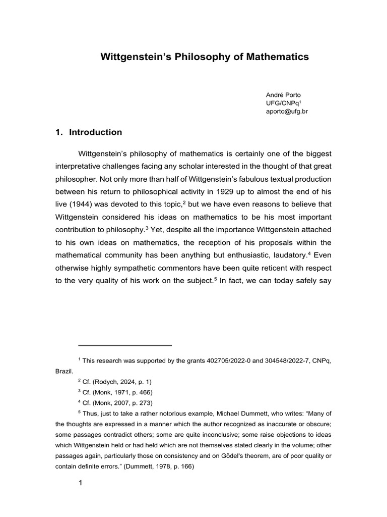Wittgenstein's Philosophy of Mathematics | PDF | Concept | Teaching ...