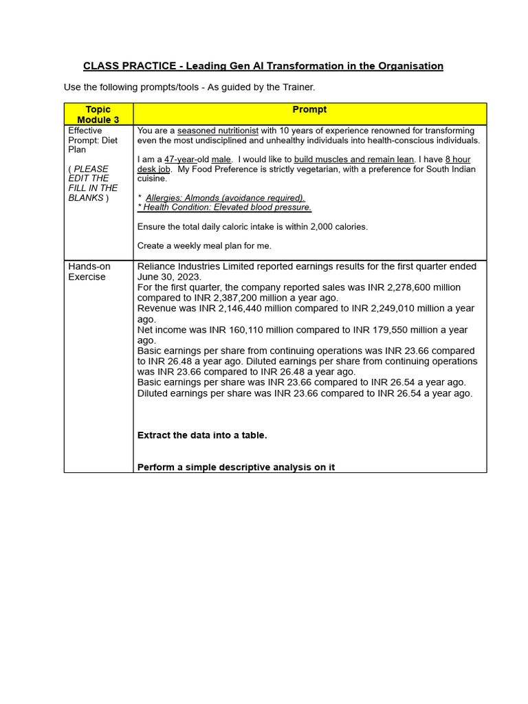 Practice Material - Leading Gen AI Transformation | PDF | Computing