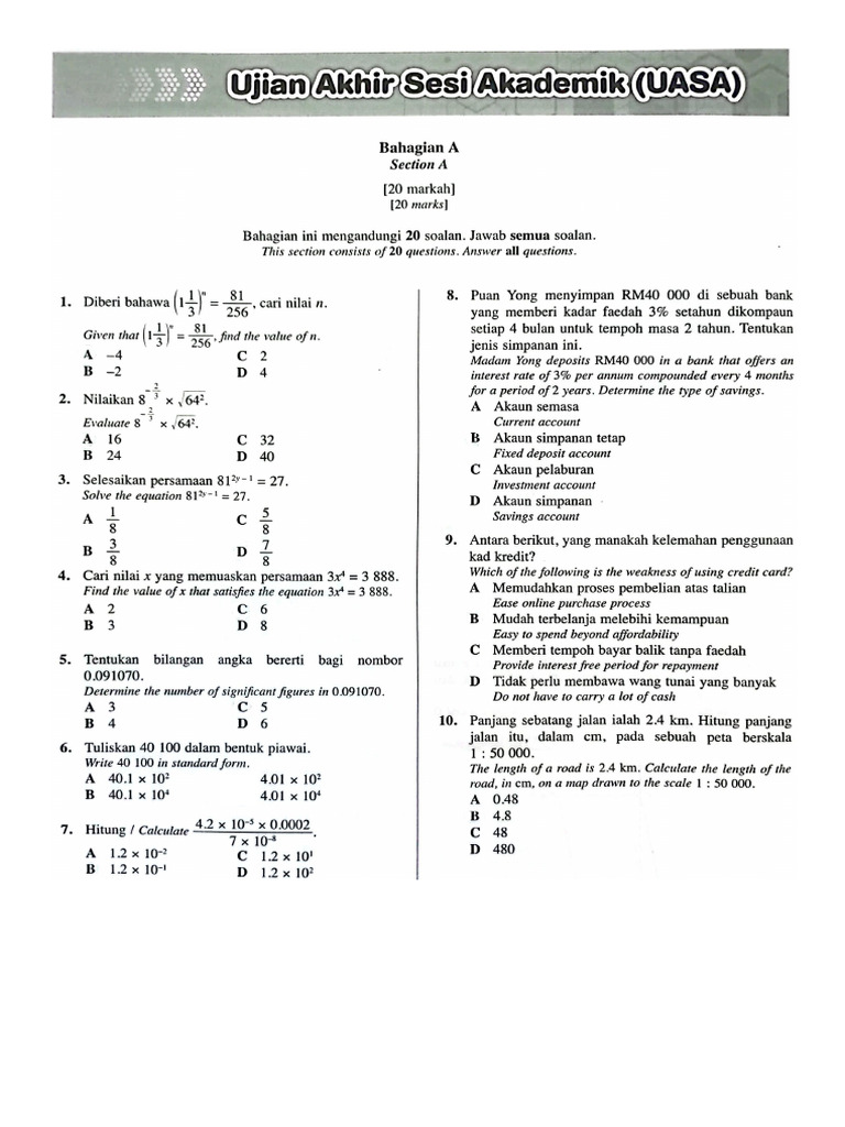 Latihan Bentuk Uasa Set 2 | PDF