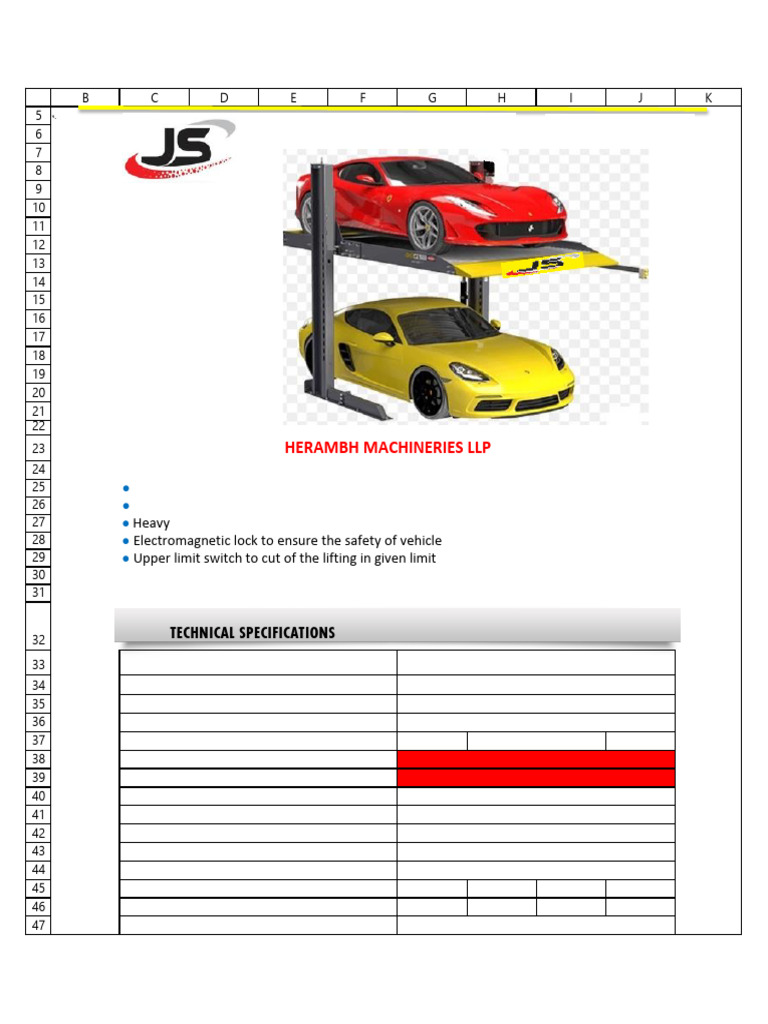 Car Stacker Specifications and Features | PDF