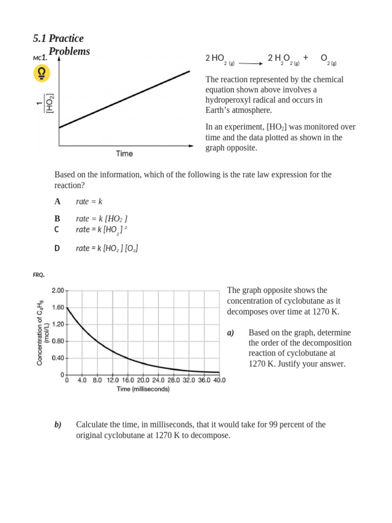 5.3 Practice Problems | PDF | Hydrogen Peroxide | Chemical Elements