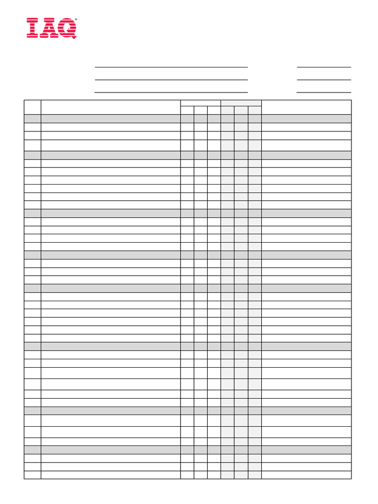 IAQ EHS Daily Inspection Checklist-Blank Form | PDF | Personal ...