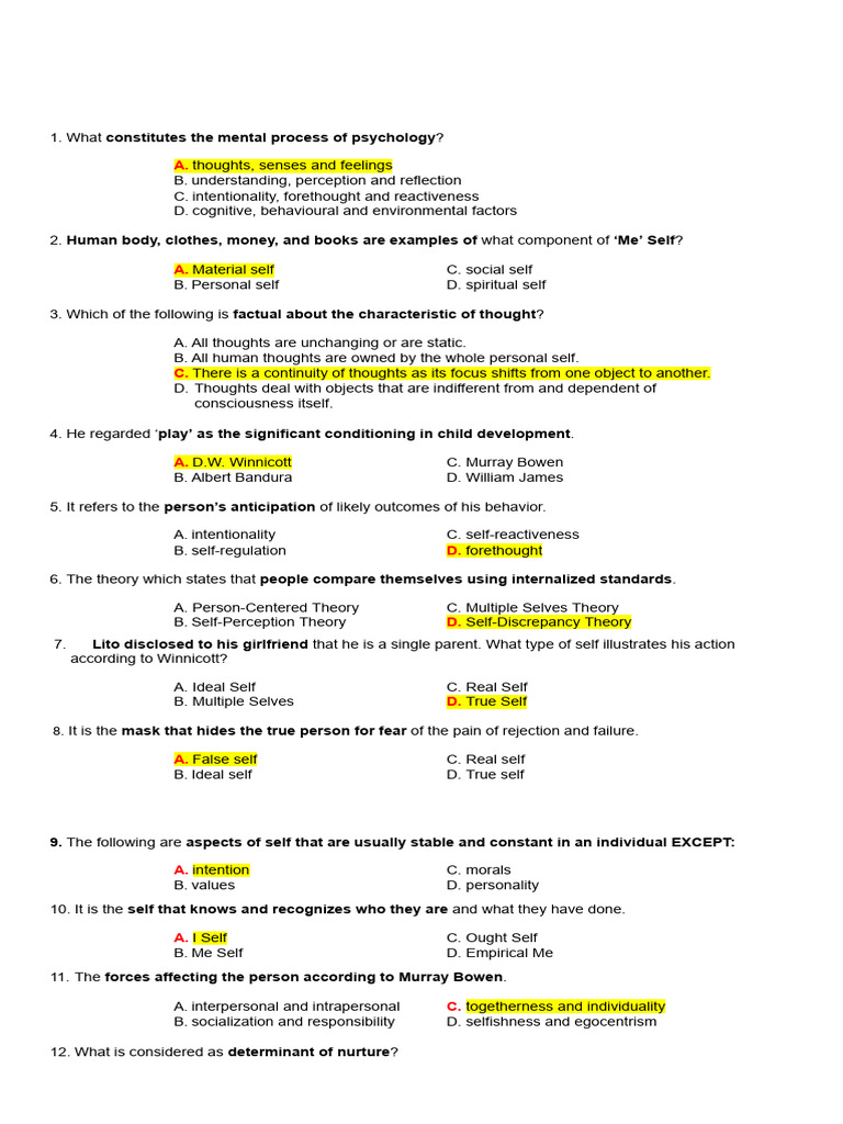UTS-REVIEWER-TO Own | PDF | Adolescence | Self