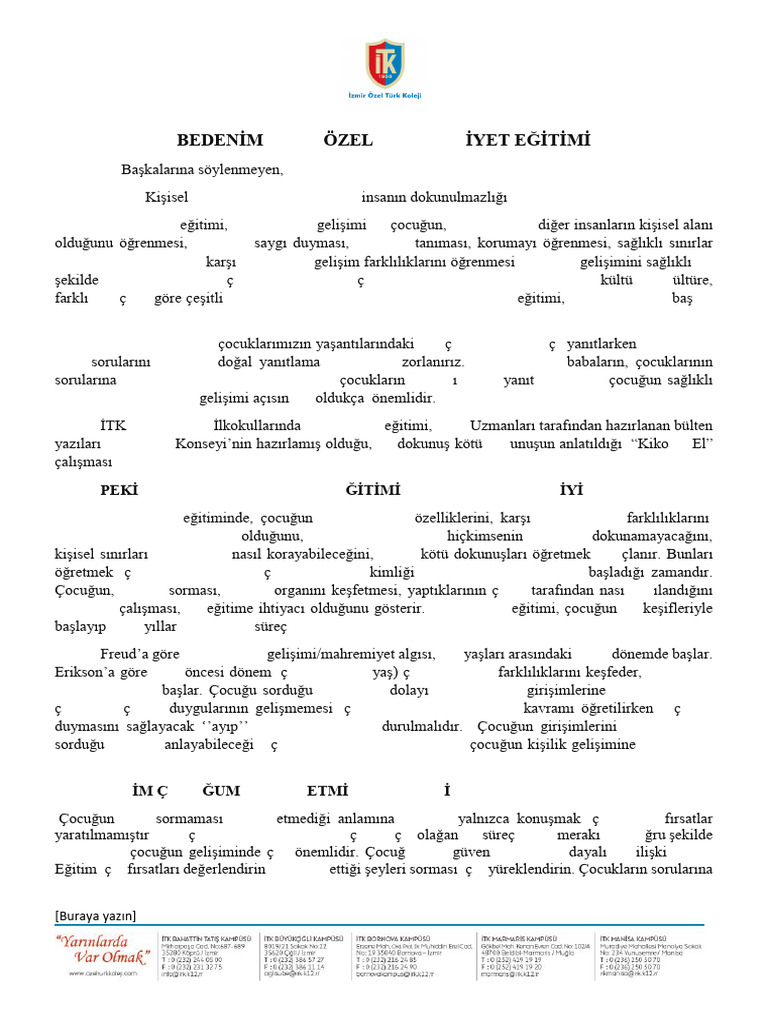 25022019171822 Bedenim Bana Ozel Kasim Makale 3 | PDF