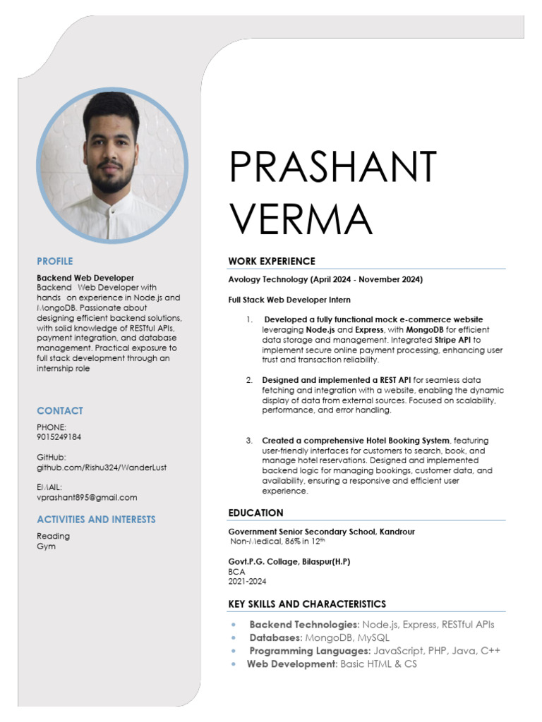 Prashant Verma | PDF | Web Development | Computing