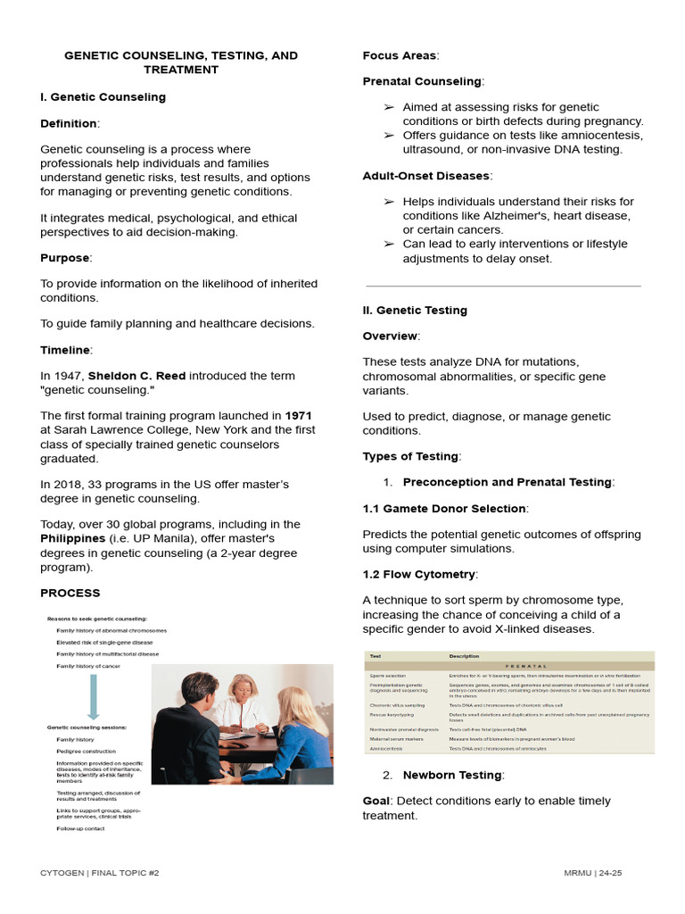 Genetic Counseling, Testing, and Treatment | PDF | Gene Therapy | Viral ...