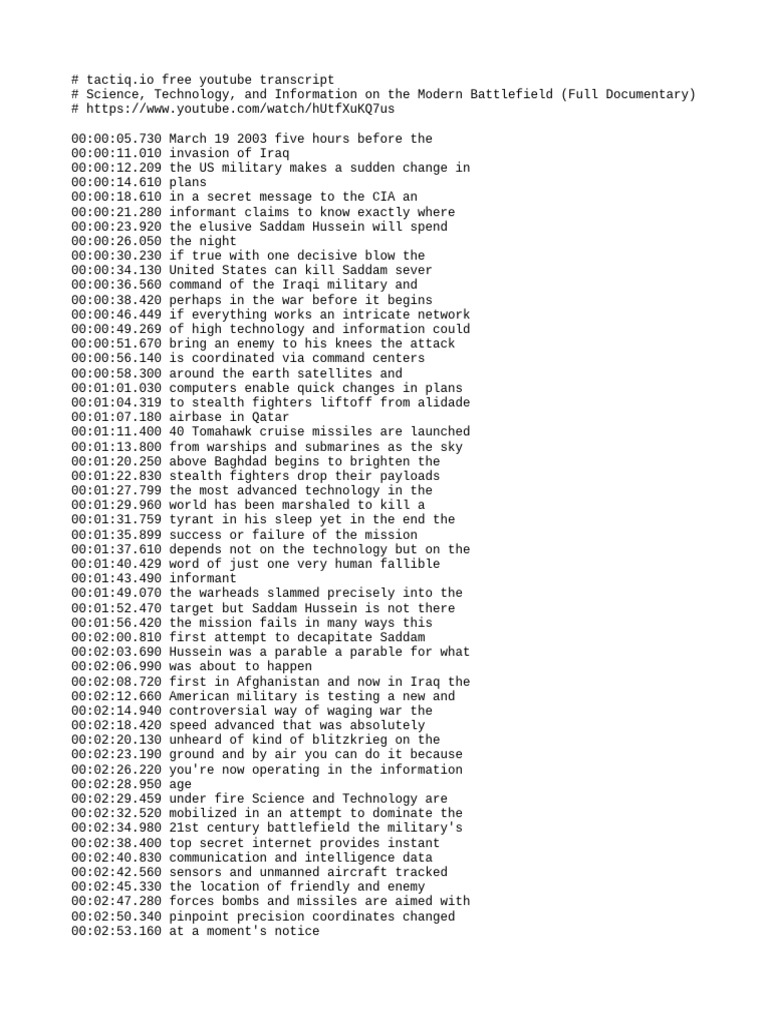 Tactiq Free Transcript HUtfXuKQ7us | PDF | Military | Military Science
