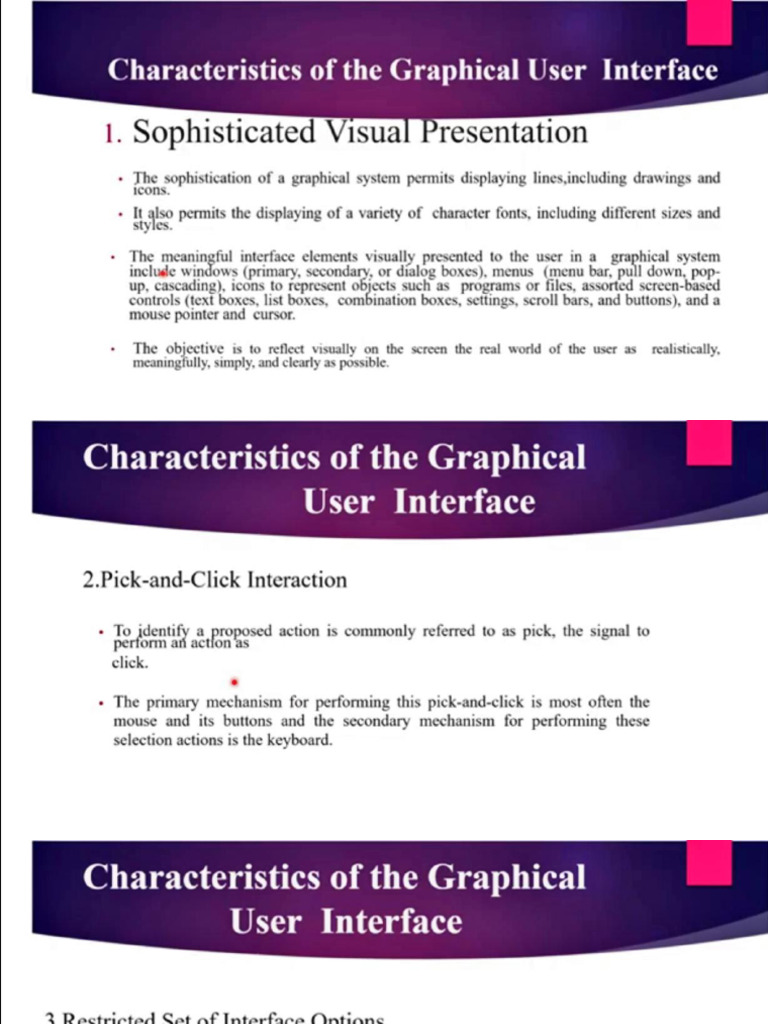 Characteristics of GUI | PDF