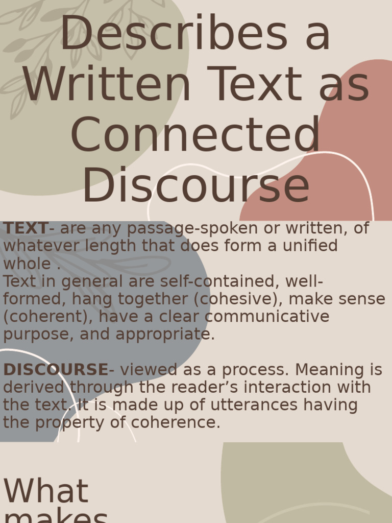Understanding Connected Discourse | PDF