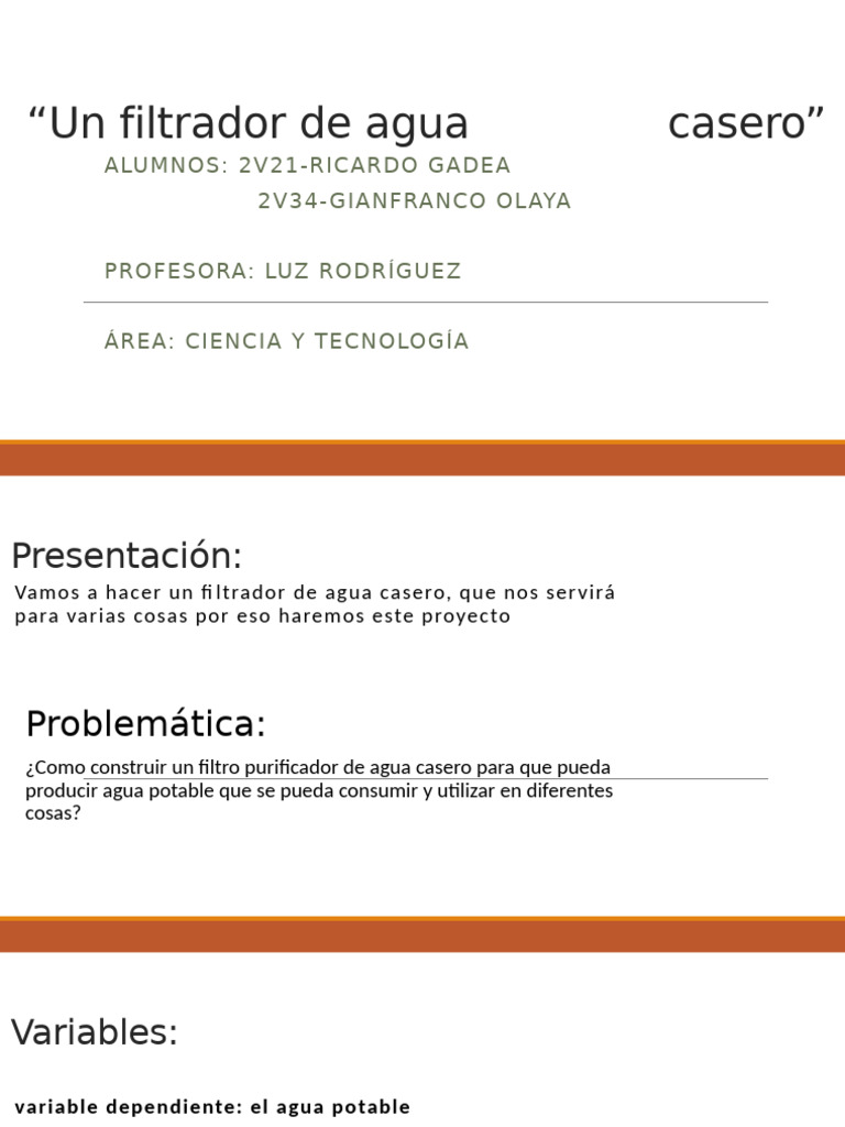 Un Filtrador de Agua Casero | PDF