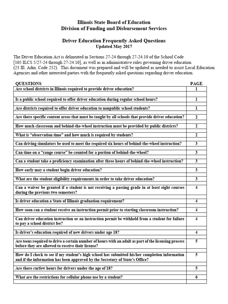Driver Ed Faq | PDF | Driver's License | Teachers