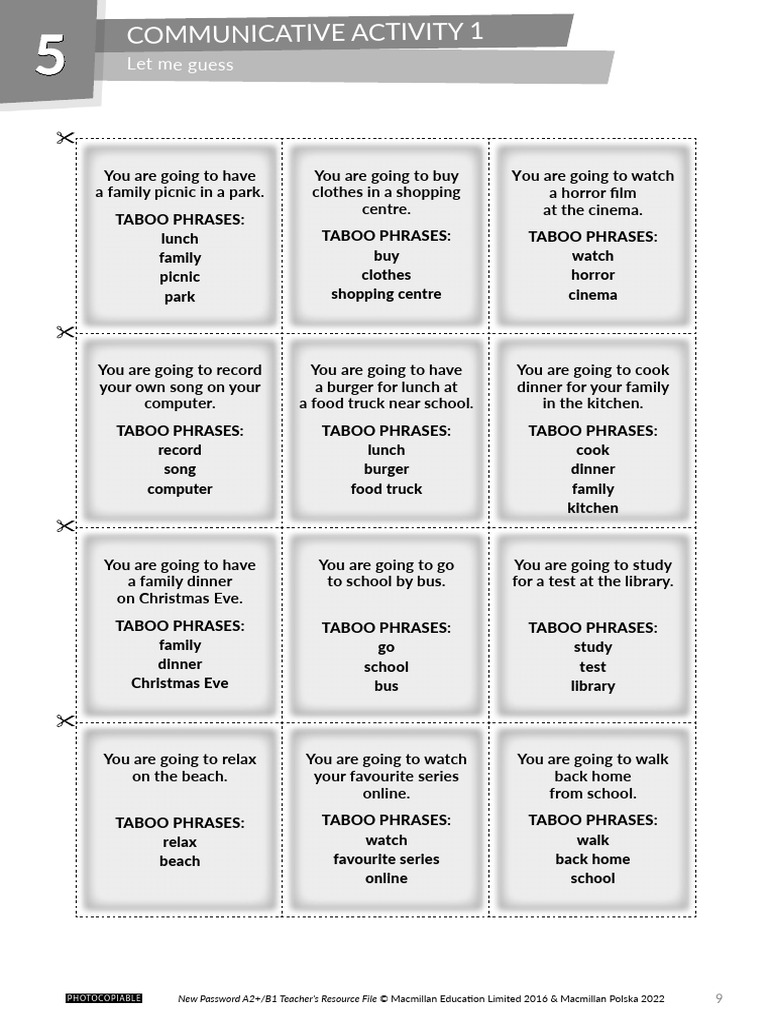 NP_A2+_B1_TRF_Com_Act_Worksheets_5 | PDF