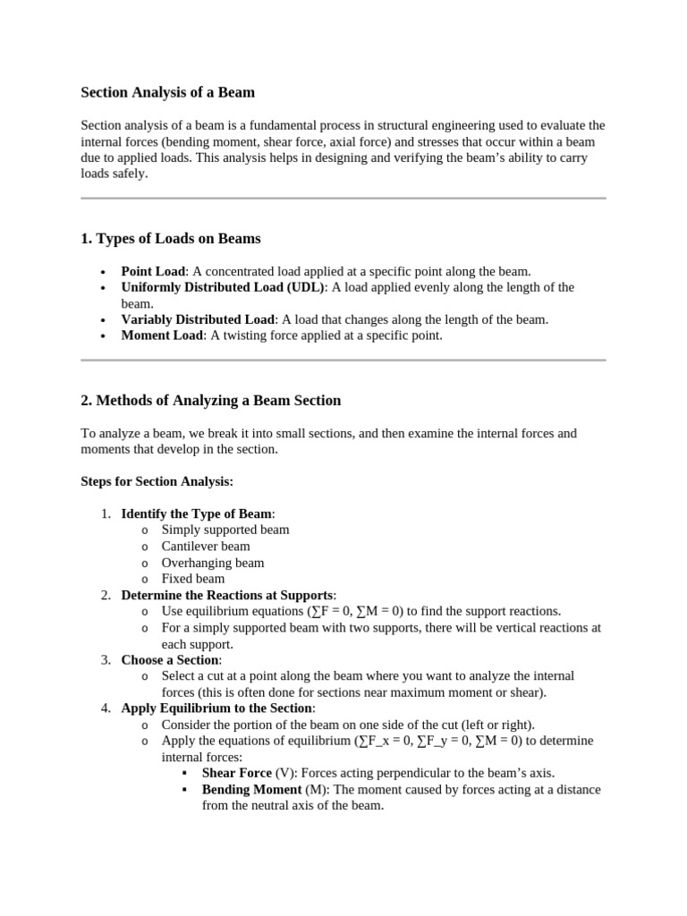 Beam Section Analysis for Engineers | PDF | Bending | Beam (Structure)